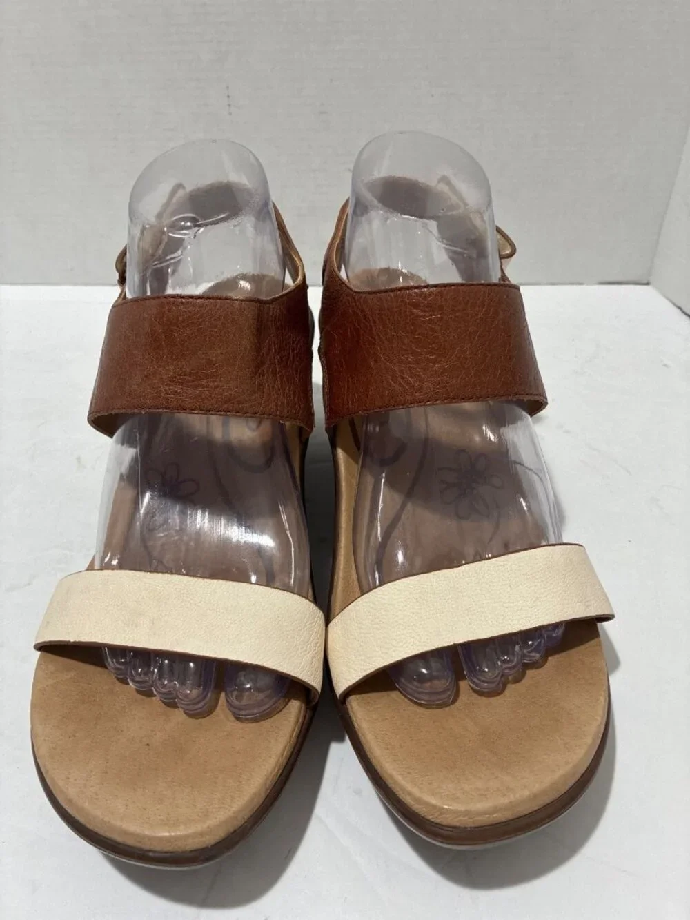 Aetrex | Shoes | Aetrex Peyton Leather Open Toe Platform Brown Heels ...